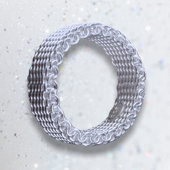 Exclusively Fancy | Jewelry | Silver Band Ring 925 Thick Mesh Band Ring ...